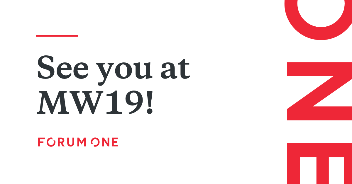 See You at MW19 in Boston! | Forum One